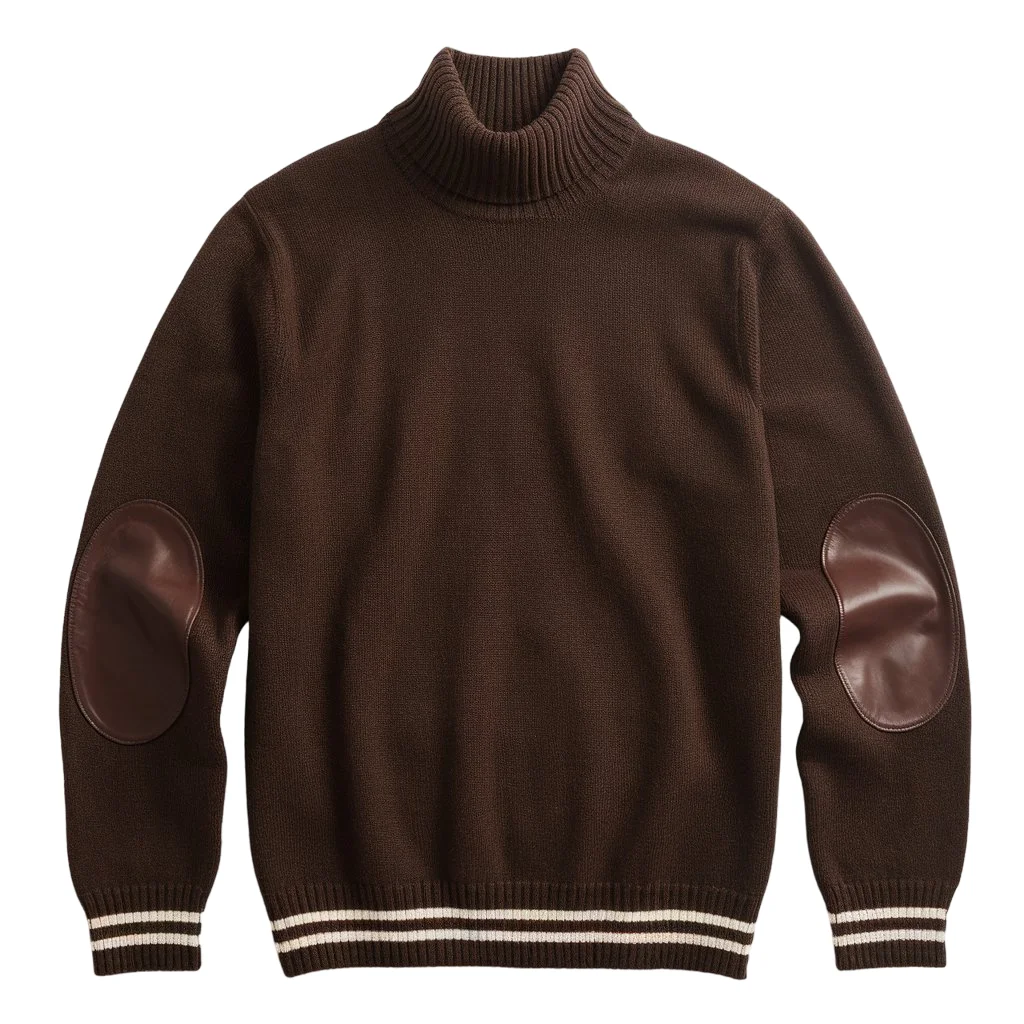 Men's Gordon Brown Jumper with Leather Elbow Patches