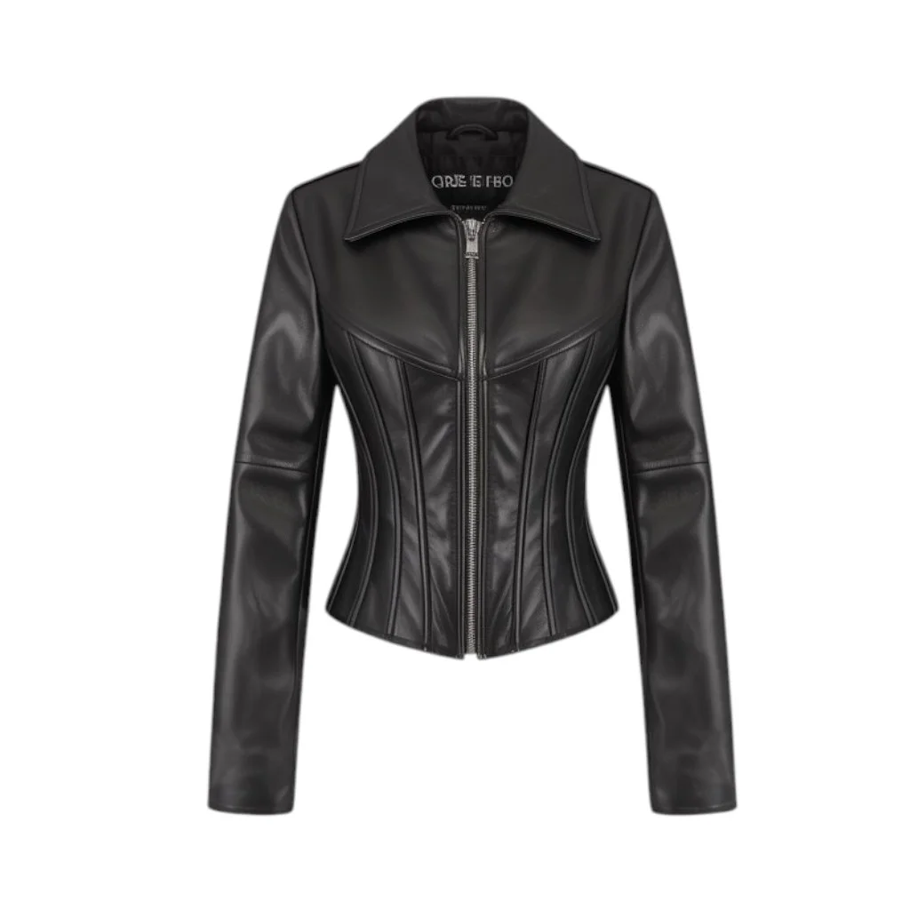 Black Corset Leather Jacket - QS Wear